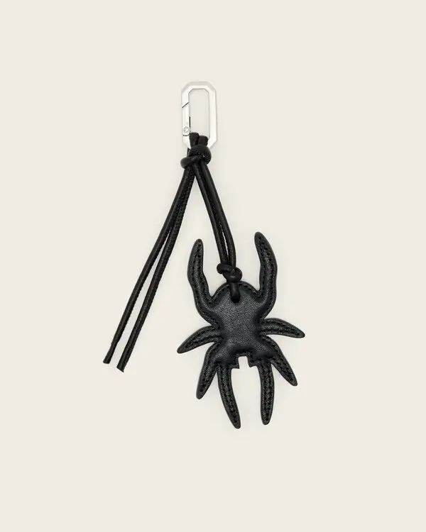 ALLSAINTS Spider Leather Keyring - Black