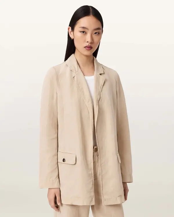 ALLSAINTS Aleida Tencel Blazer - Brown