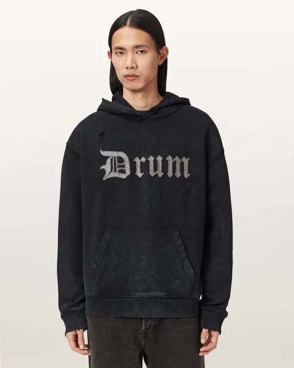 ALLSAINTS Snare Printed Hoodie - Black