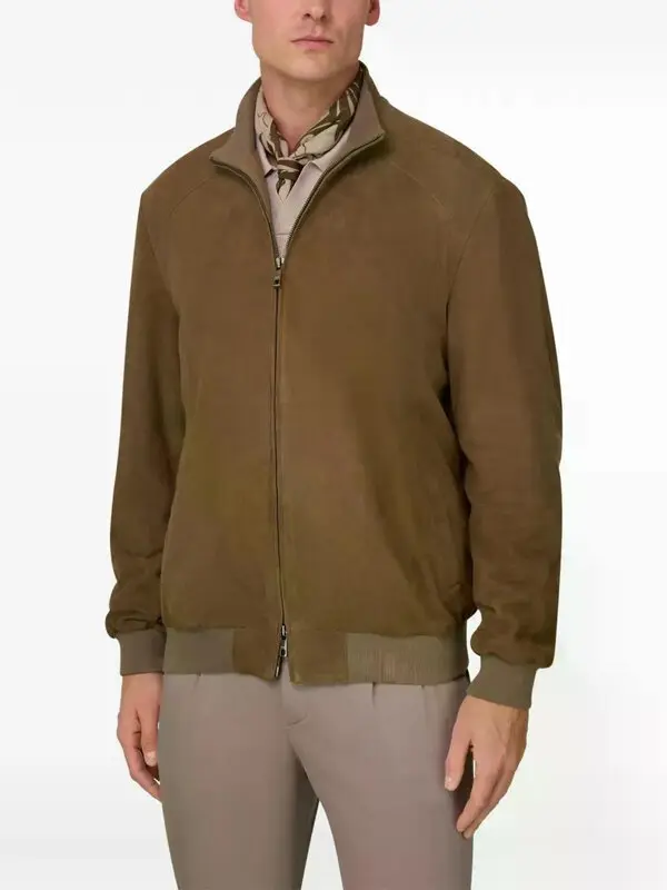 Boggi Milano Suede Bomber Jacket
