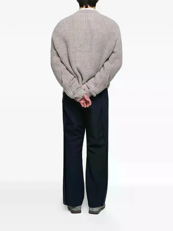 O.FILES Buttoned Interlaced Cardigan