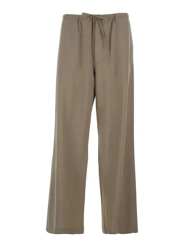 TONYWACK Tropical Wool Drawstring Pants - Beige