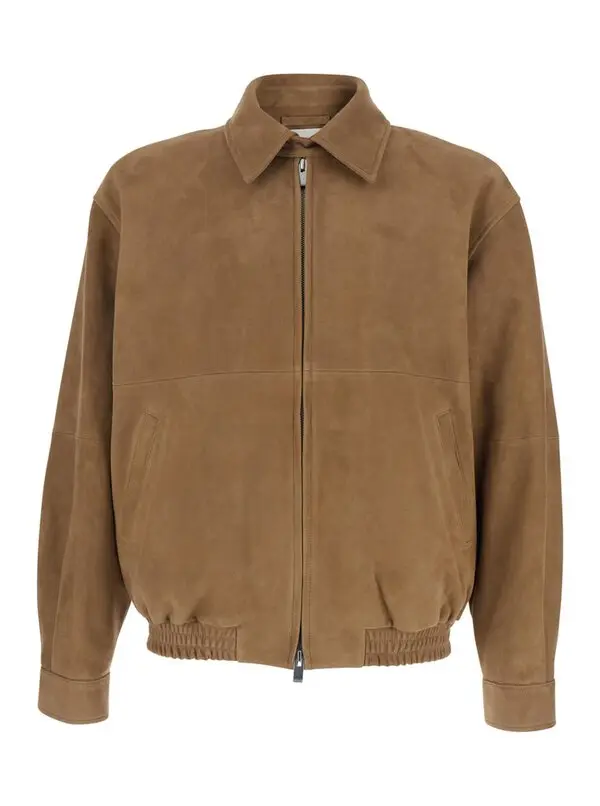 TONYWACK Goat Suede Relaxed Bomber Jacket - Beige