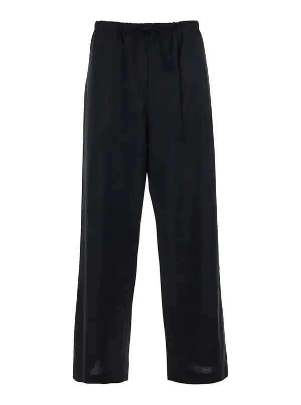 TONYWACK Tropical Wool Drawstring Pants - Black
