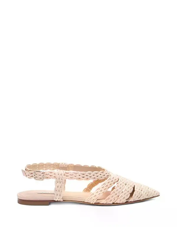 Casadei Buckle-detail Flat Slingback Pumps