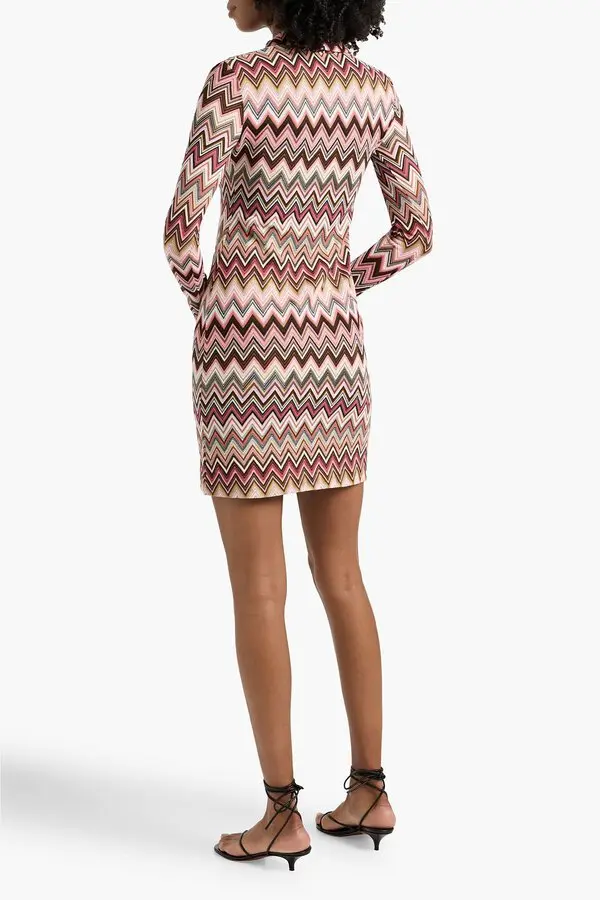 Missoni Crochet-knit Mini Shirt Dress - Pink