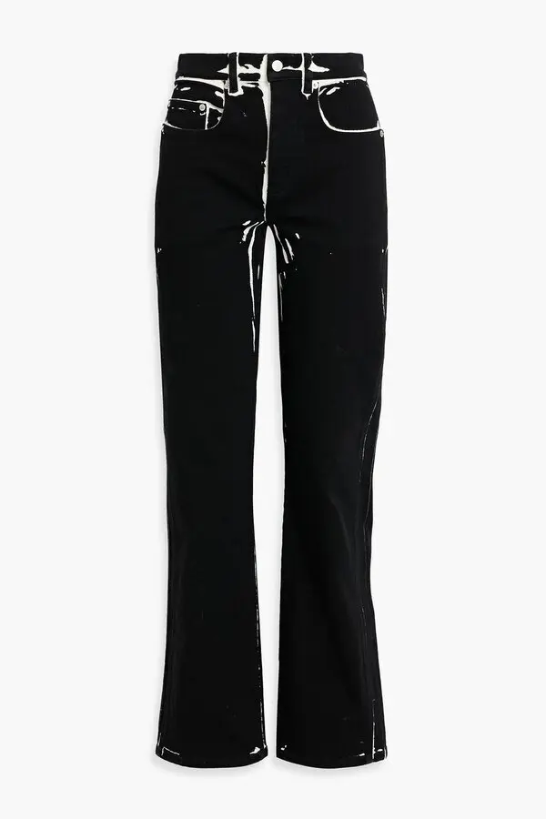 Proenza Schouler Ryman Printed High-rise Straight-leg Jeans - Black