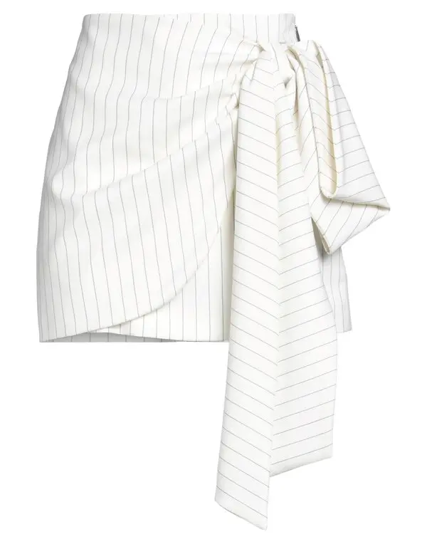MSGM Mini Flared Striped Skirt - White