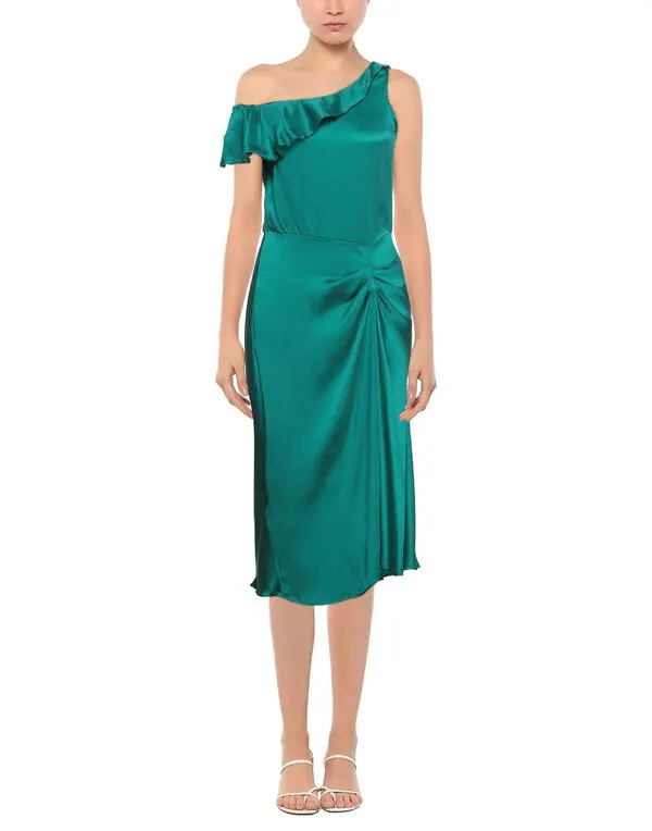 Ba&sh Emerald Midi One-shoulder Dress