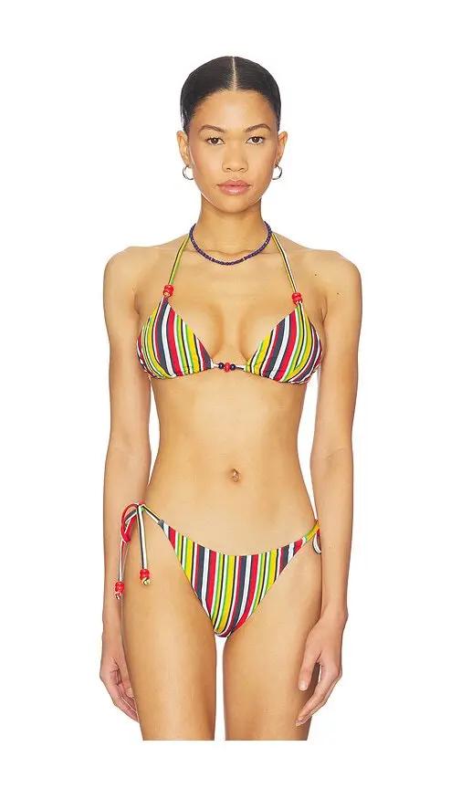 SEVEN WONDERS Amoree Triangle Bikini Top - Xyla Stripe