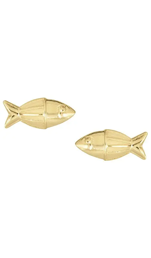 STONE AND STRAND Gone Fishing Earrings - 14k Yellow Gold