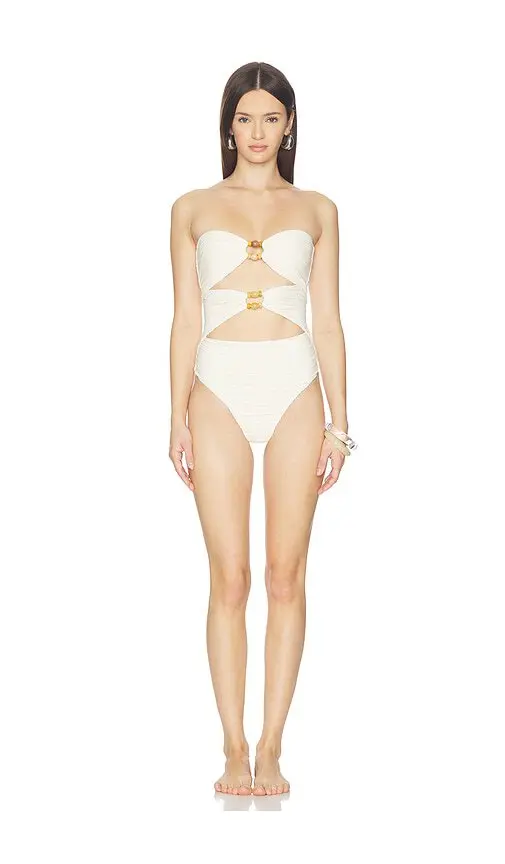 Devon Windsor Amii Lurex One-piece - Pebble