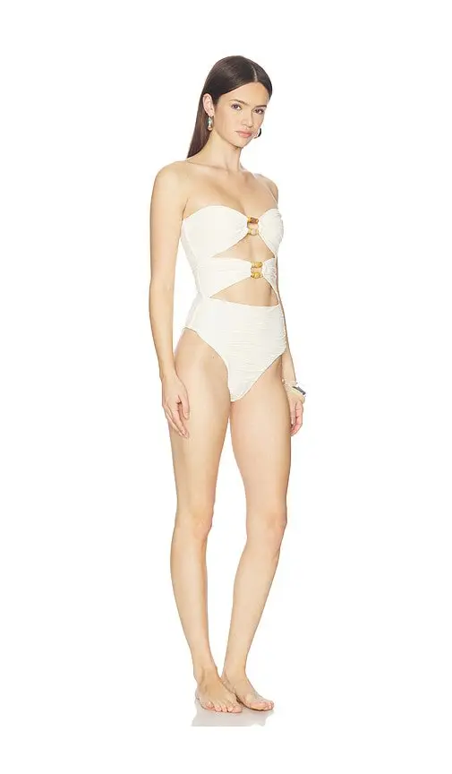 Devon Windsor Amii Lurex One Piece - Pebble