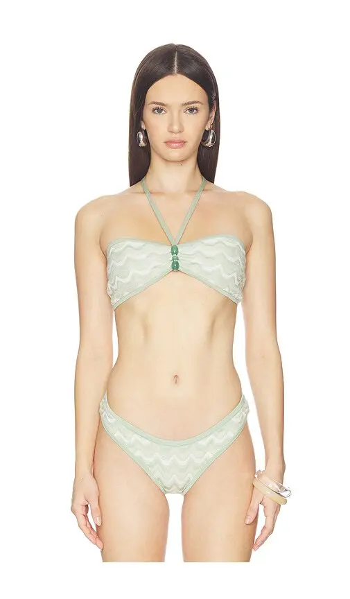 Devon Windsor Portia Halter Bikini Top - Aloe