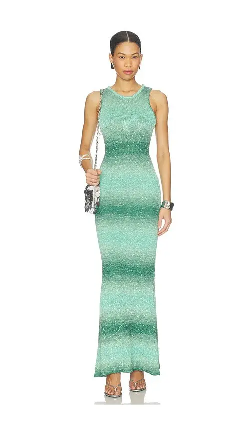 ASTA RESORT Natalia Gradient Dress In Green,mint - Palm Green