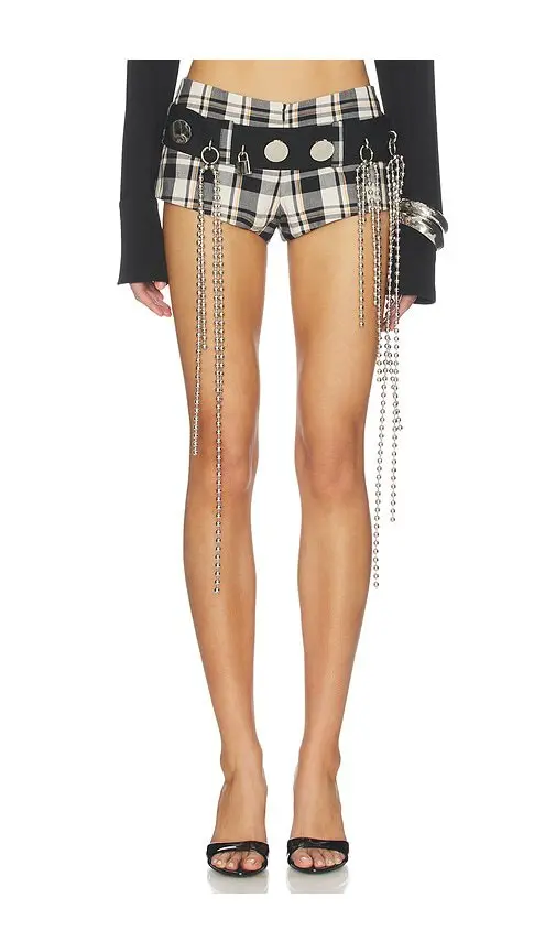 Lado Bokuchava Checkered Belted Shorts