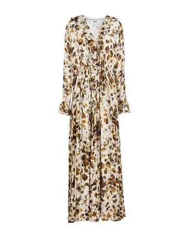 MSGM Maxi Dress In Light Viscose - Light Grey