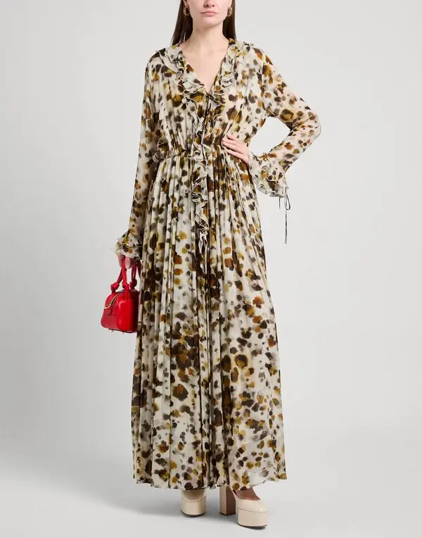 MSGM Maxi Dress In Light Viscose - Light Grey