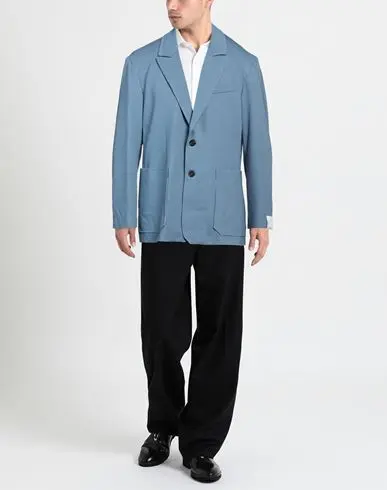 PAOLO PECORA Blazer Size Viscose, Polyamide, Elastane - Blue