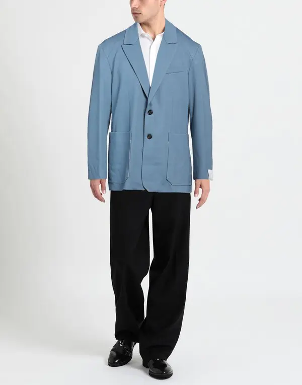 PAOLO PECORA Blazer Size Viscose, Polyamide, Elastane - Blue