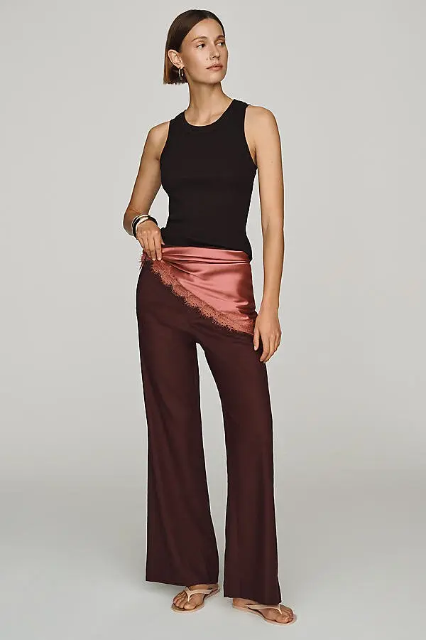 Maeve Jude European Linen Stretch Trousers - Vineyard