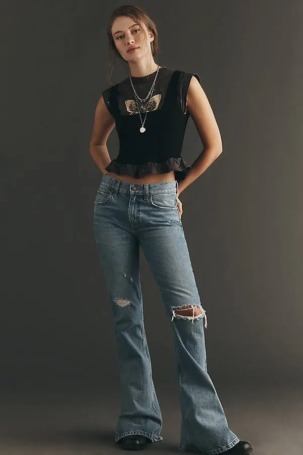 Anthropologie Sleeveless Crew-neck Compact Layered Sweater Tank Top