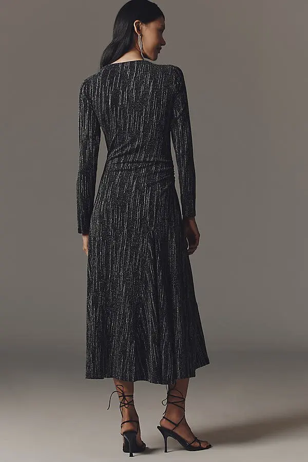 grey long sleeve midi dress Grey Wool And Cashmere Midi Dress