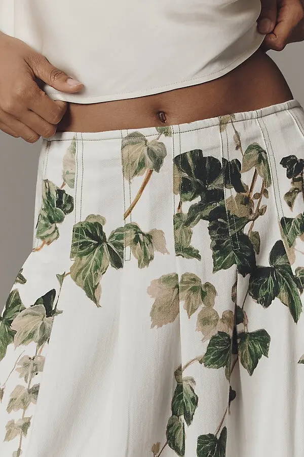 Anthropologie Paneled Waist Midi Skirt