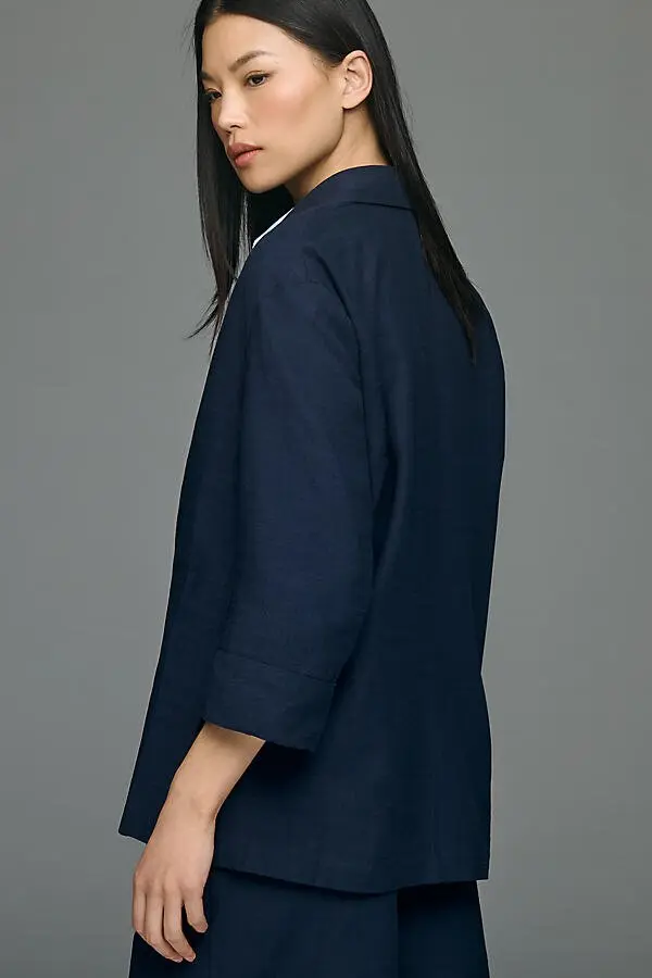 Anthropologie Short-sleeve Oversized Blazer Jacket