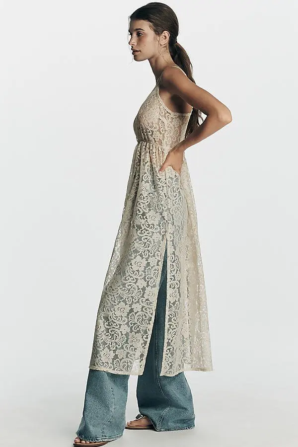 knee length dresses for ladies La Femme Two-Piece Long Lace Prom Dress main image 0