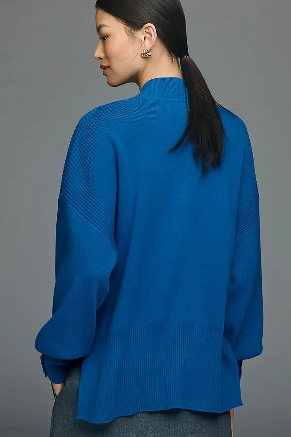 Maeve V-neck Wool Blend Pullover Sweater - Lapis