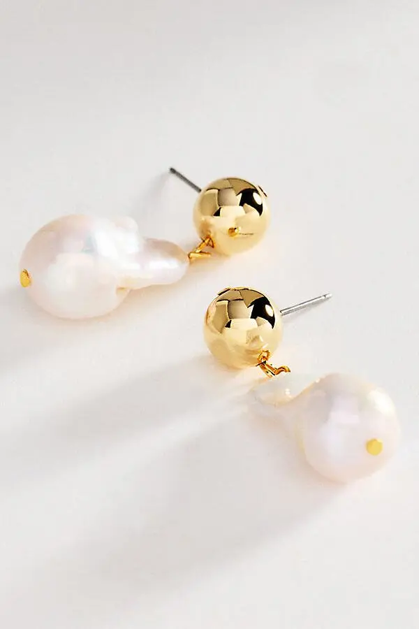 LELET NY Freshwater Pearl Earrings - Gold