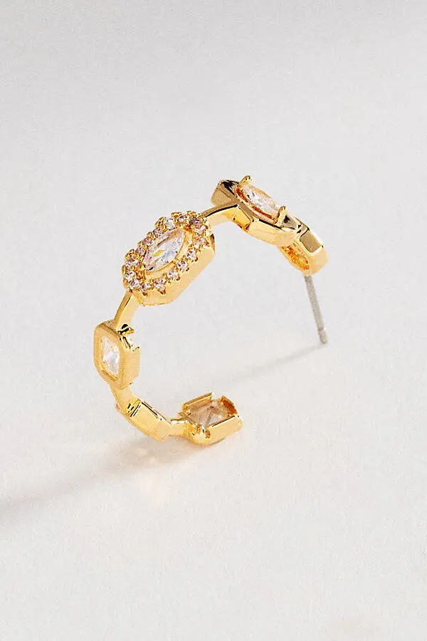 Anthropologie Mixed Crystal Mini Hoop Earrings