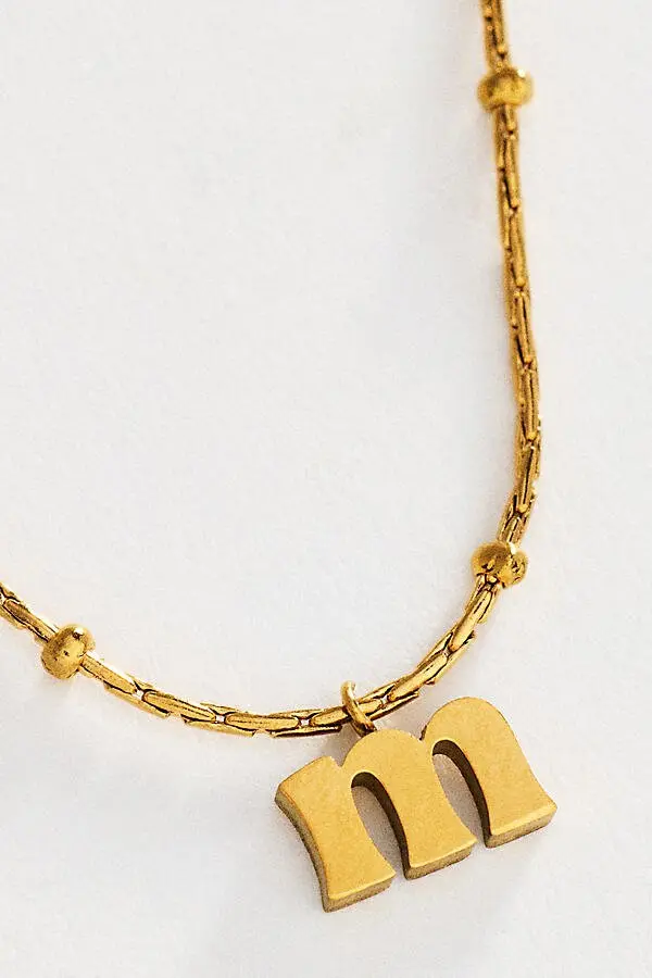 Anthropologie Monogram Necklace - M