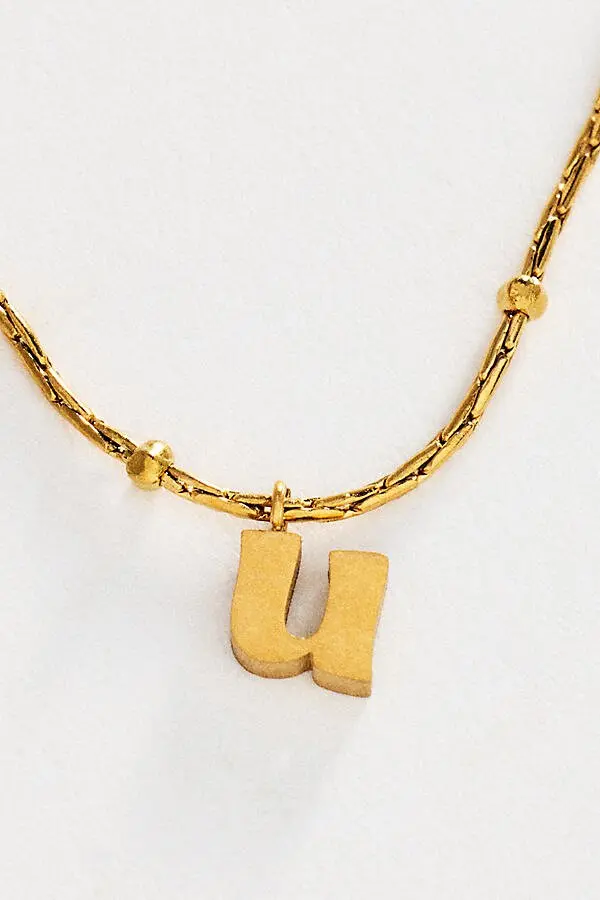 Anthropologie Monogram Necklace - U