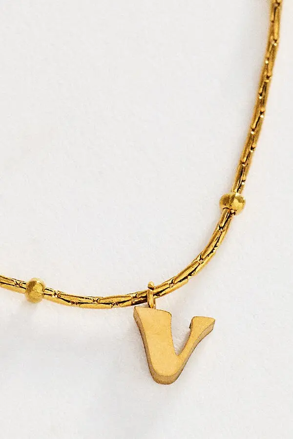 Anthropologie Monogram Necklace - V