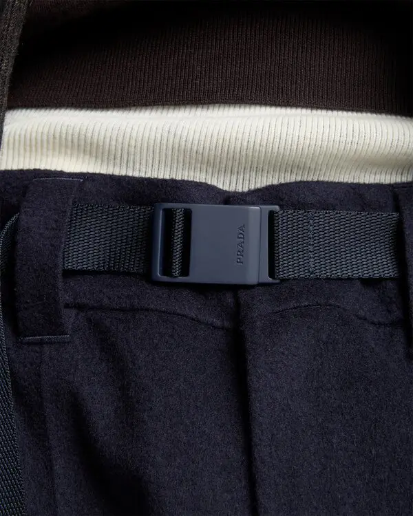 Prada Technical Cashmere Wide Leg Pants