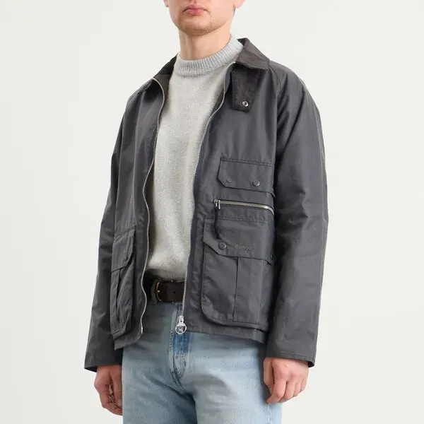 Barbour Re-engineered Blackett Spey Wax Jacket - Asphalt