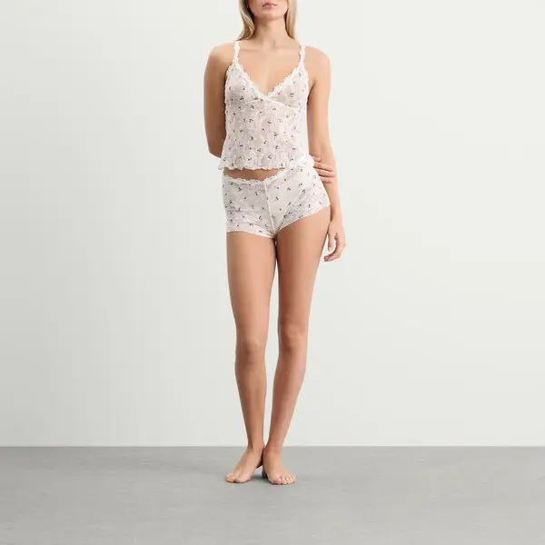 SKIMS Stretch Lace Triangle Cami & Short Set