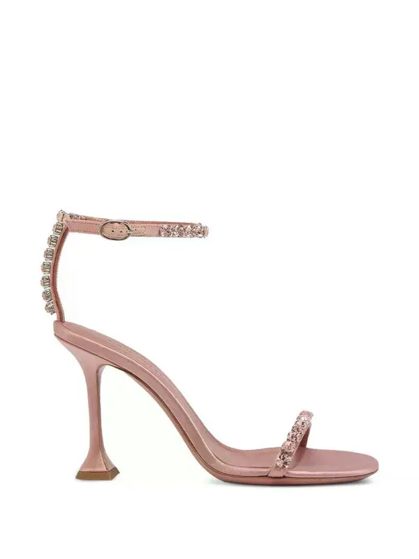 Amina Muaddi Gigi Crystal-embellished Sandals - Pink