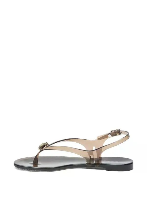 Casadei Jelly Flat Sandals - Black