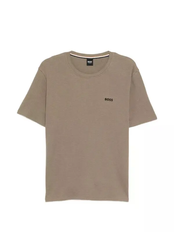 BOSS Logo-embroidered Waffle T-shirt