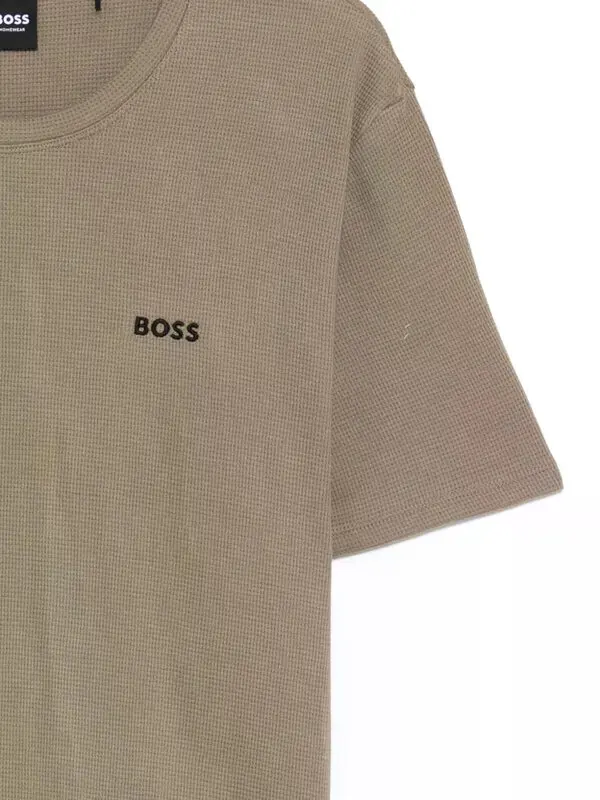 BOSS Logo-embroidered Waffle T-shirt