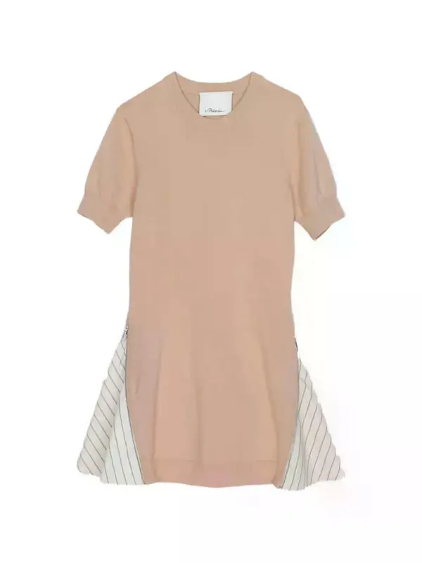 3.1 Phillip Lim Zip-detail Striped Mini Dress - Neutrals