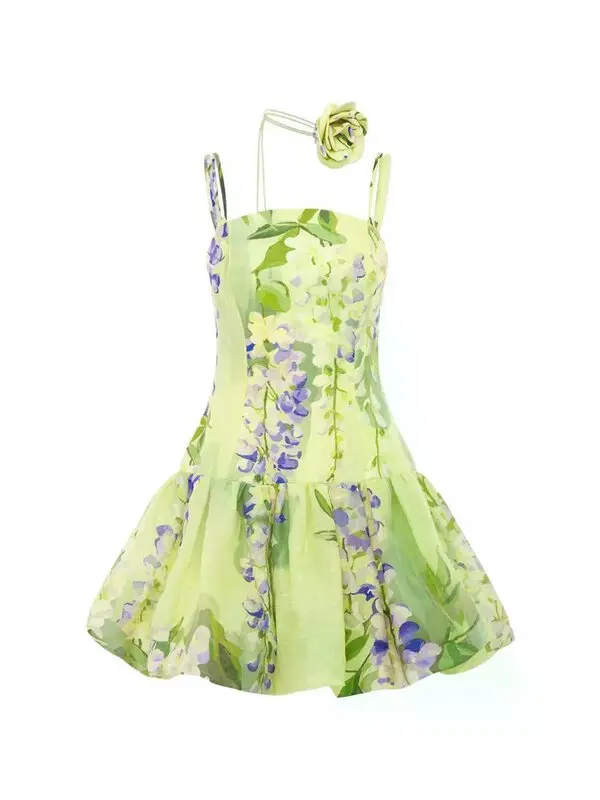 LEO LIN Lorena Floral Mini Dress - Green