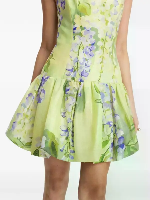 LEO LIN Lorena Floral Mini Dress - Green