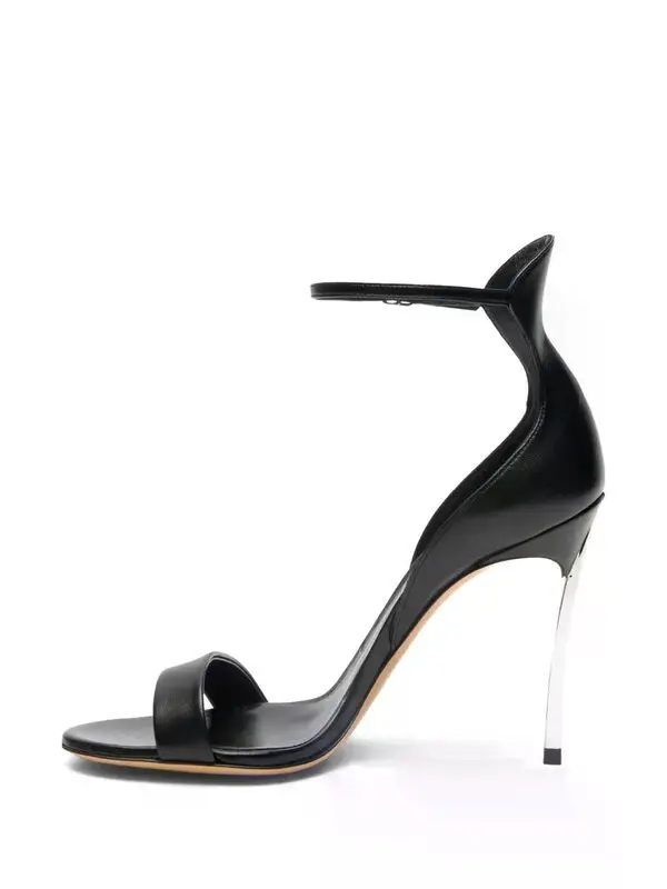 Casadei Cappa Blade Leather Heeled Sandals - Black