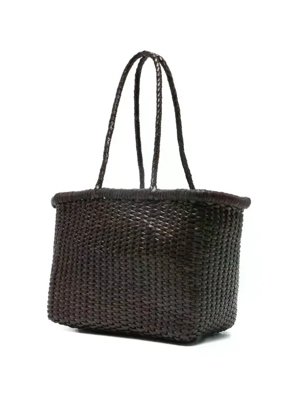Dragon Diffusion Small Woven Leather Tote Bag - Brown