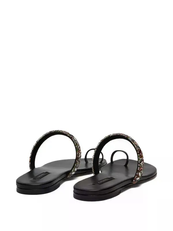 Casadei Vegas Beaded Flat Sandals