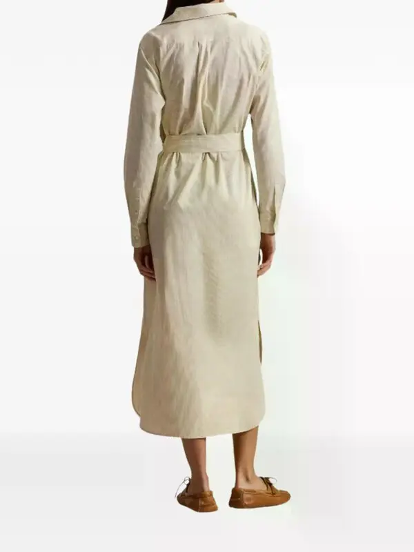 Polo Ralph Lauren Belted Shirt Midi Dress - Neutrals